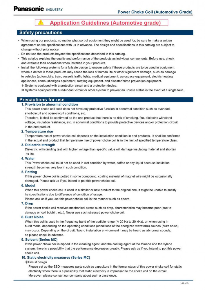 PANASONIC ETQP8M3R3JFA technical document page 10