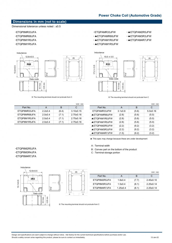 PANASONIC ETQP8M3R3JFA technical document page 6