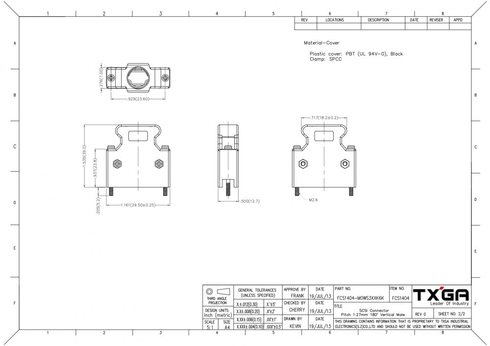 TXGA FCS1404-M0WS303K6K technical drawing page 2