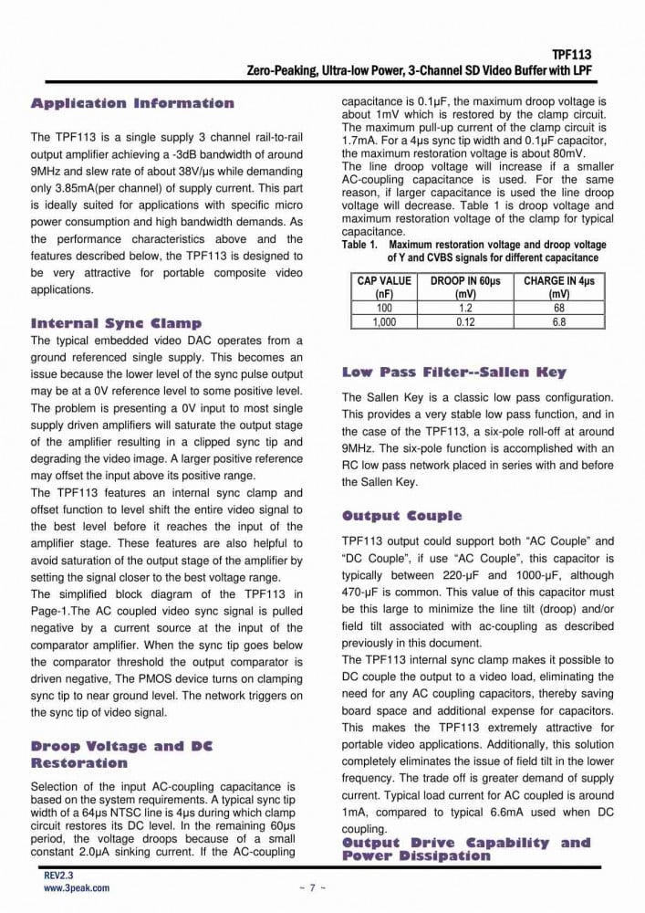 TPF113-SR datasheet page 7