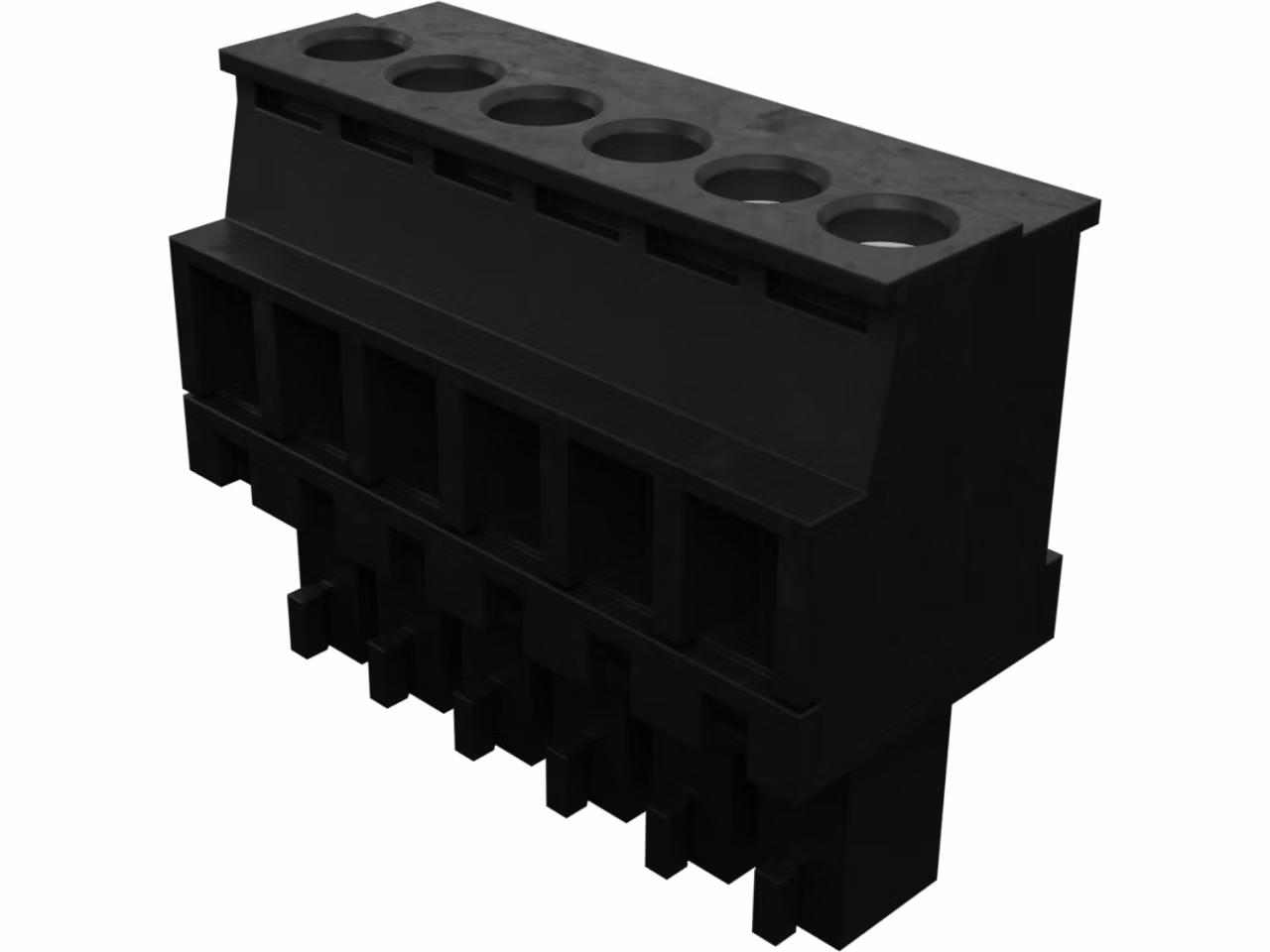 3.81mm Pitch Eurostyle Vertical Plug, with Reverse Imprinting, Front Wire Entry, Gold (Au) Plated, Black, 6 Circuits for sale