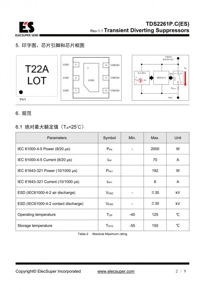 TDS2261P.C(ES) datasheet page 2