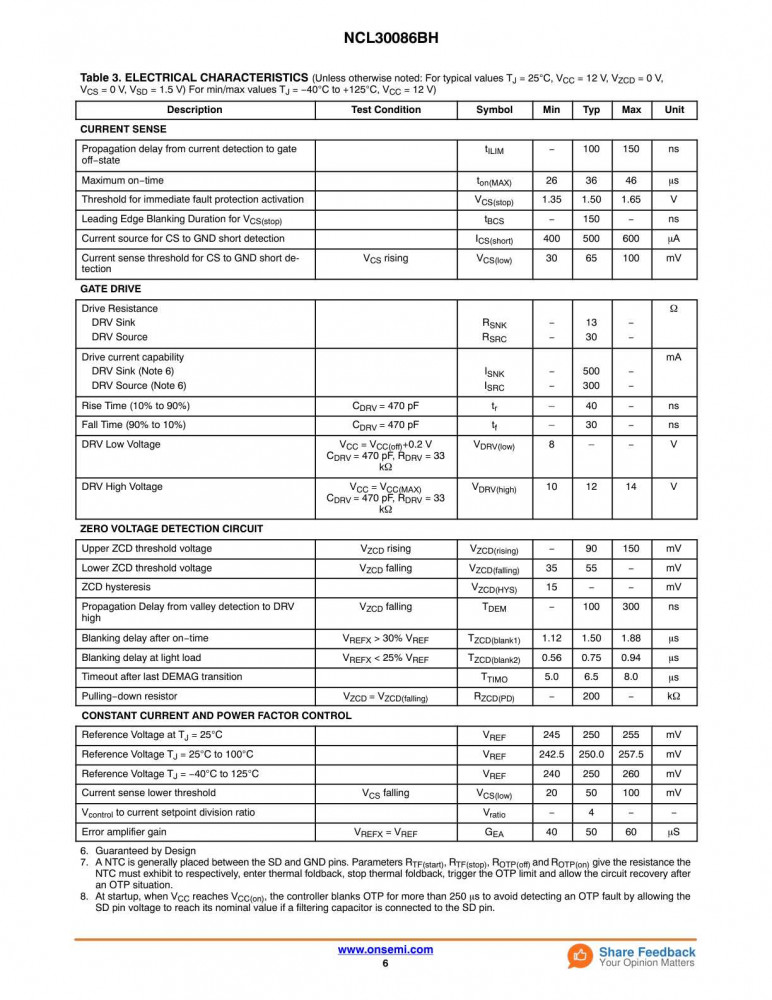 NCL30086BH datasheet page 6