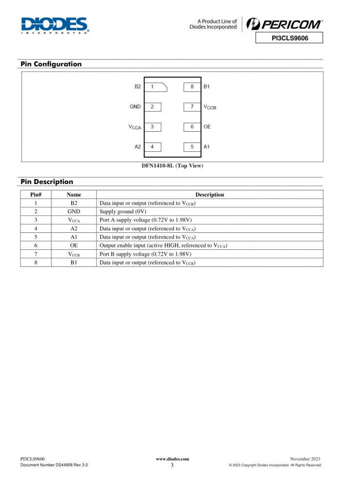 PI3CLS9606 technical document page 3