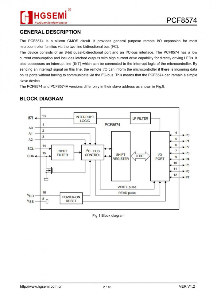 PCF8574AM/TR datasheet page 2