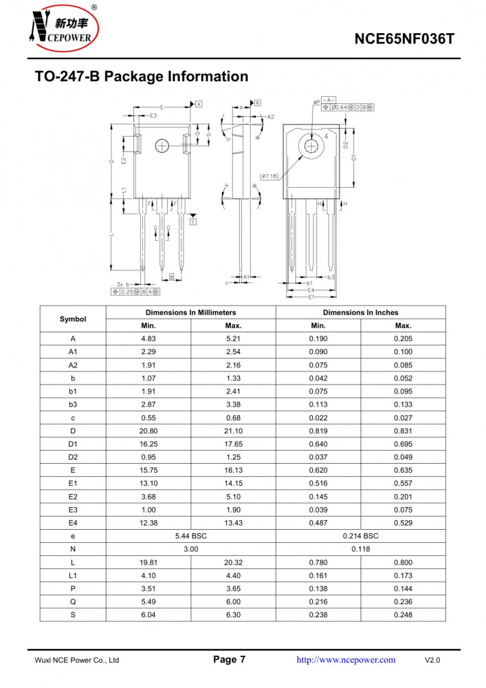 NCE65NF036T datasheet page 7