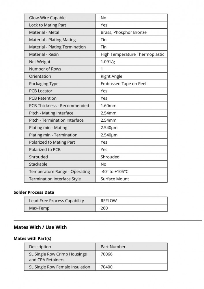 MOLEX SL product specification page 3