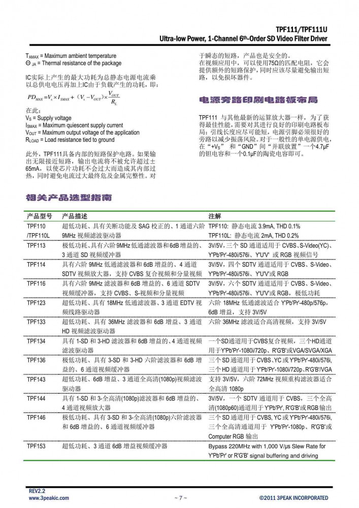 TPF111U-CR datasheet page 7
