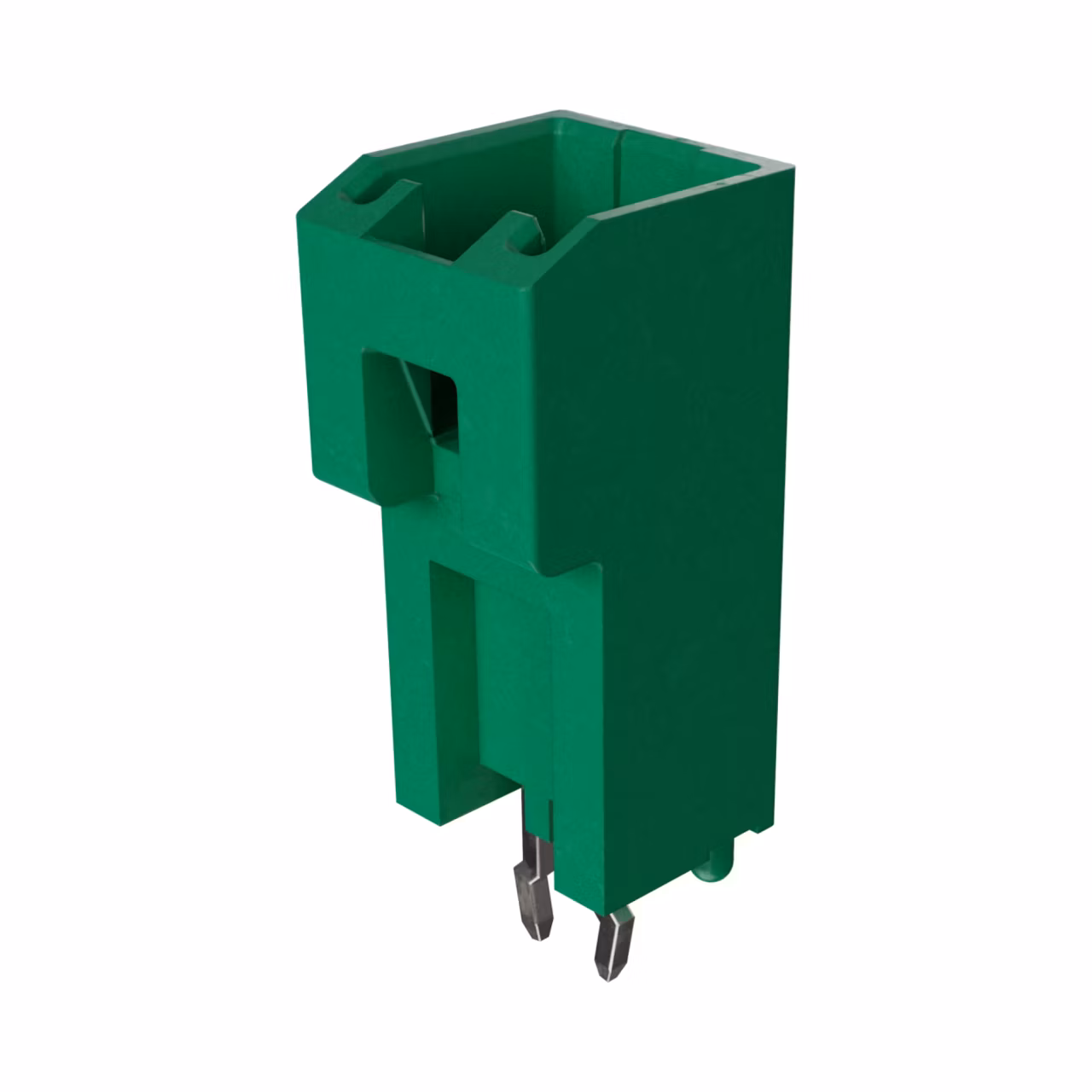 2.00mm Pitch MicroTPA Wire-to-Board Header, Vertical, High Wall Type, Kinked PC Tail, with Inner Positive Lock, 2 Circuits, Green for sale