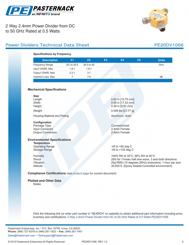 PE20DV1056 technical datasheet page 2