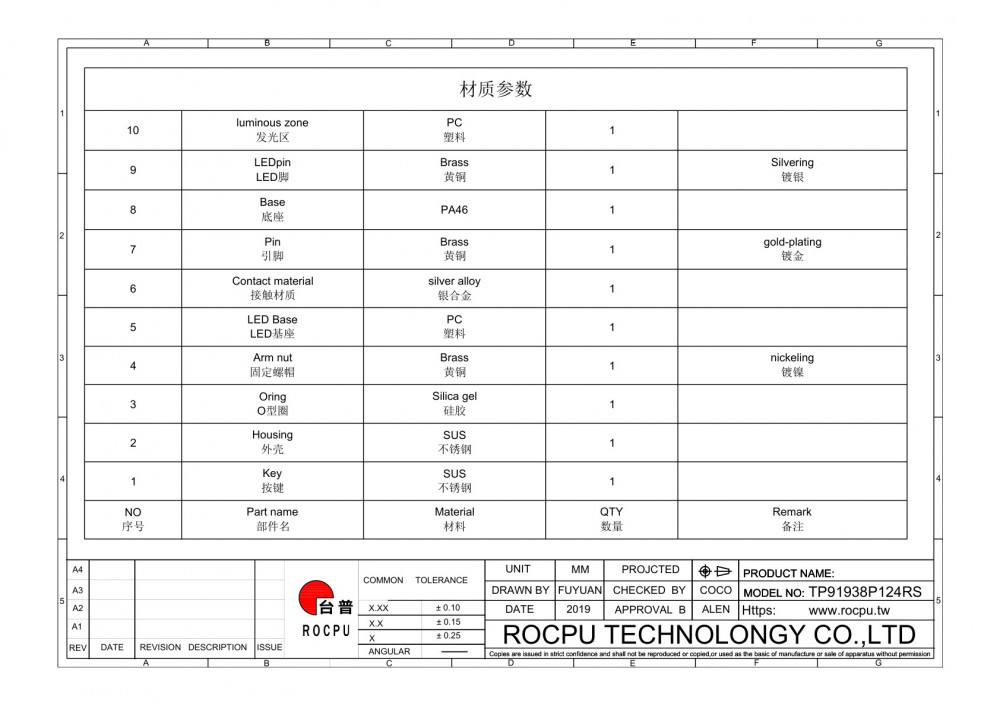 TP91938P124RS technical document page 3