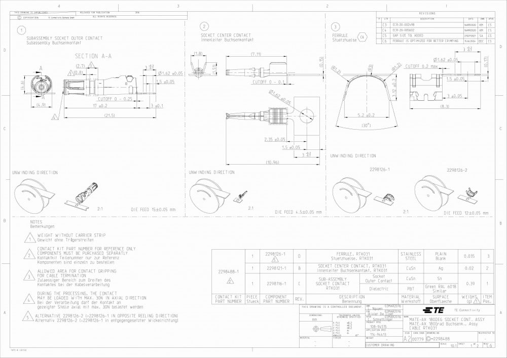 TE Connectivity 2298126-1 drawing sheet 1
