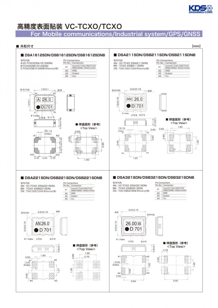 KDS TCXO technical document page 2