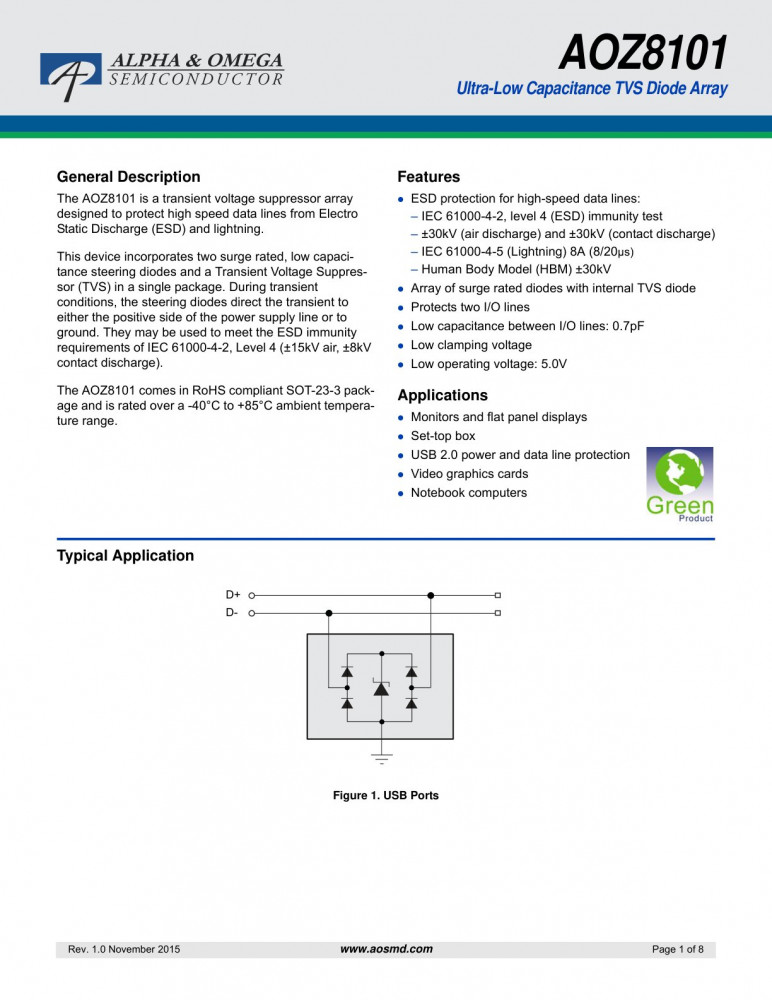 AOZ8101CI datasheet page 1