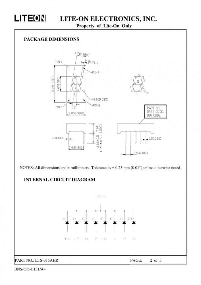 LTS-315AHR datasheet page 3