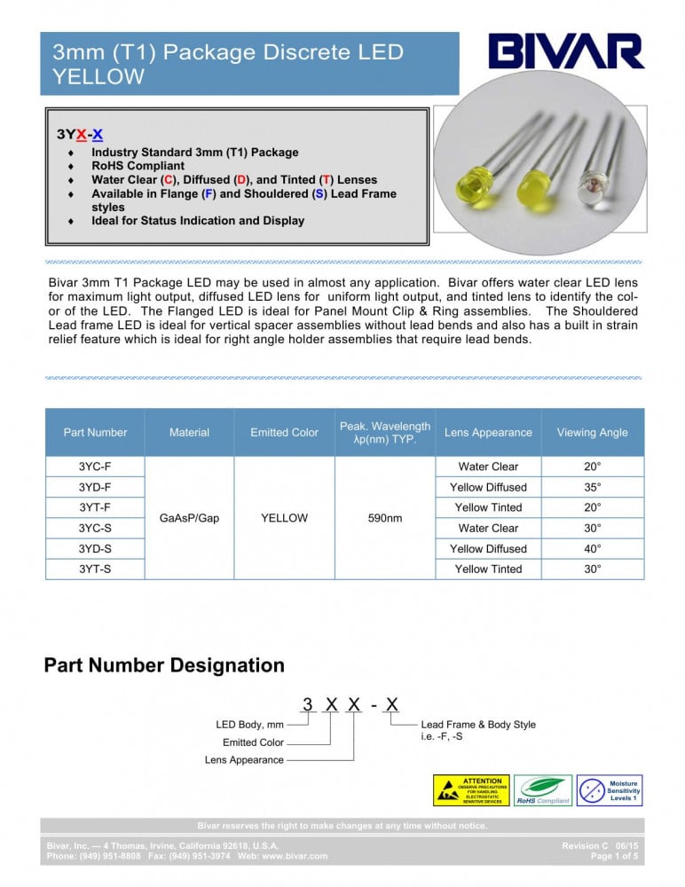 BIVAR 3YC datasheet page 1