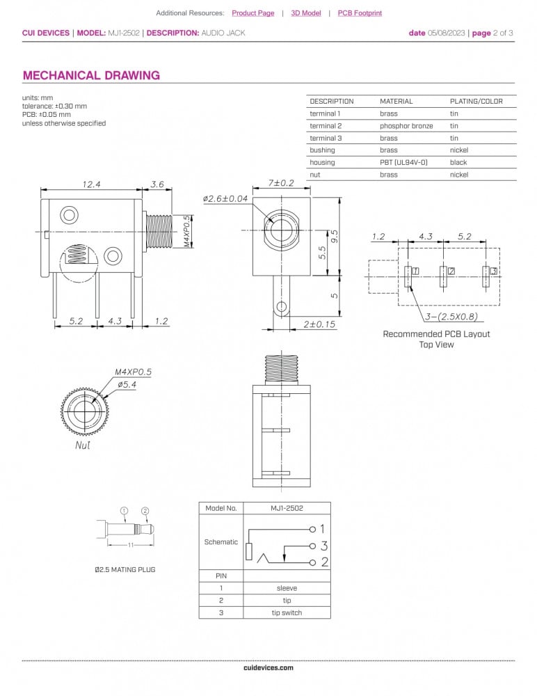 MJ1-2502 technical document page 2