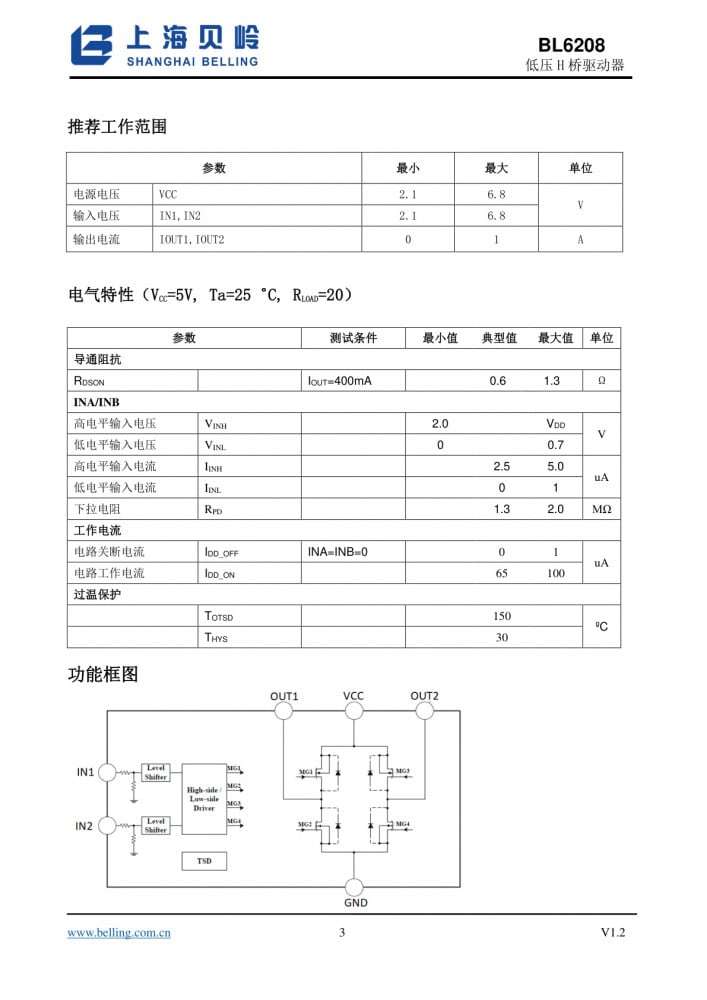 BL6208 datasheet page 3