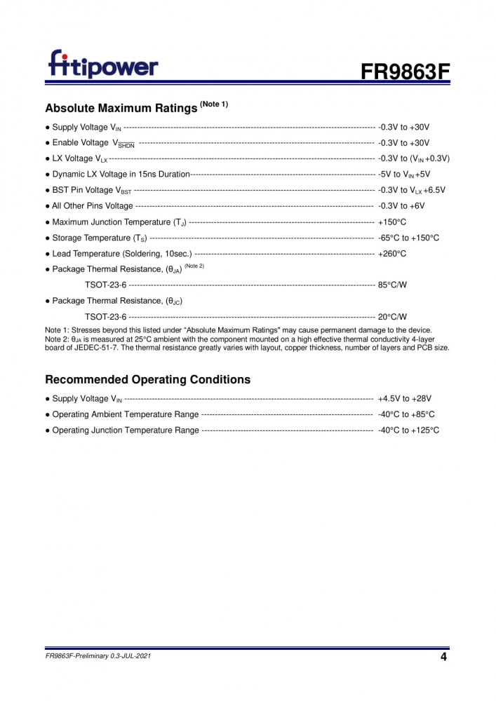 FR9863F datasheet page 4