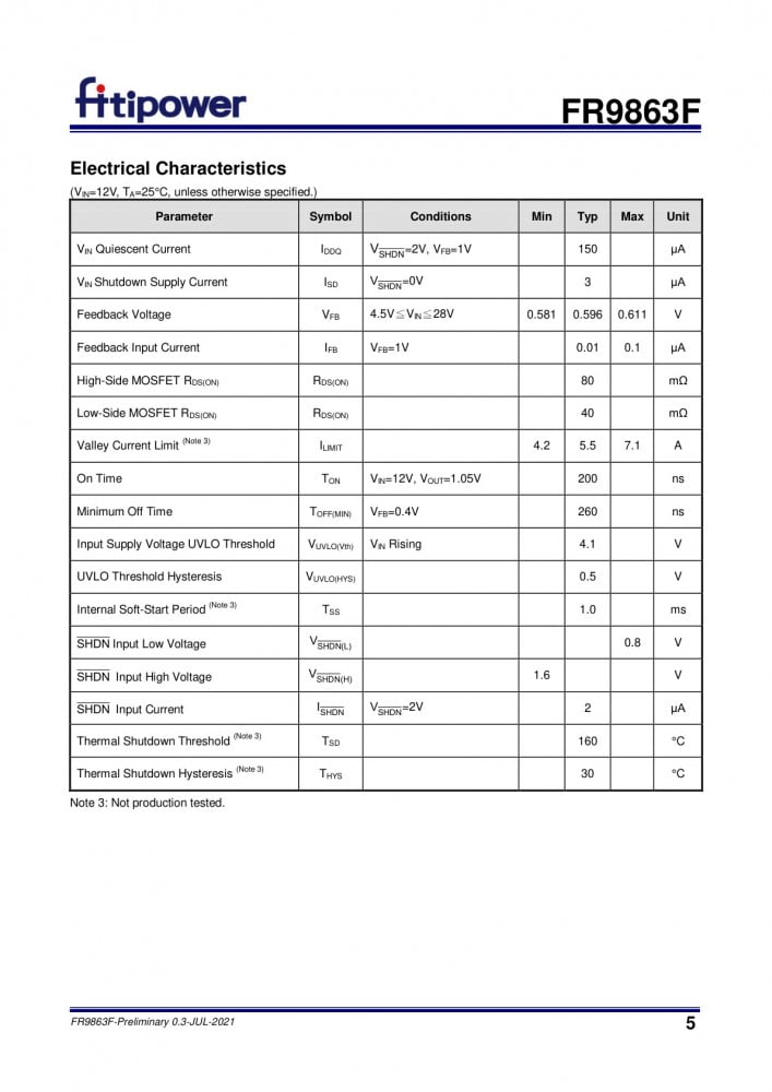 FR9863F datasheet page 5