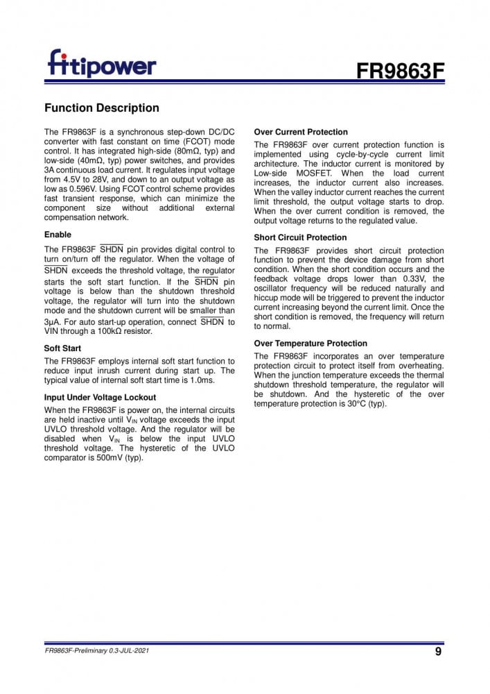 FR9863F datasheet page 9