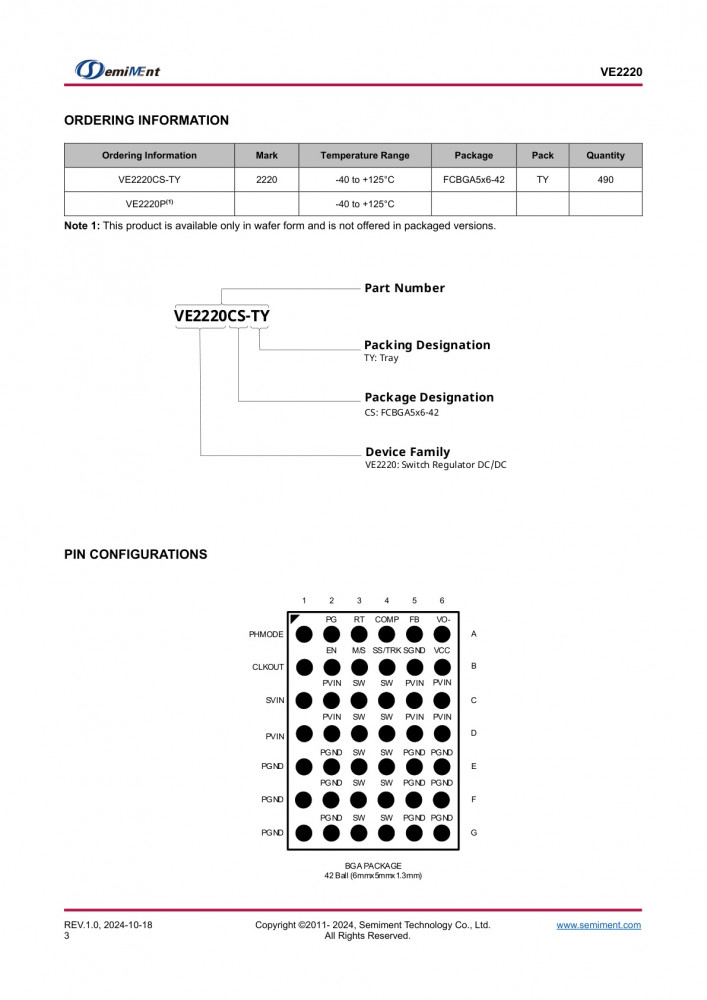 VE2220 datasheet page 3