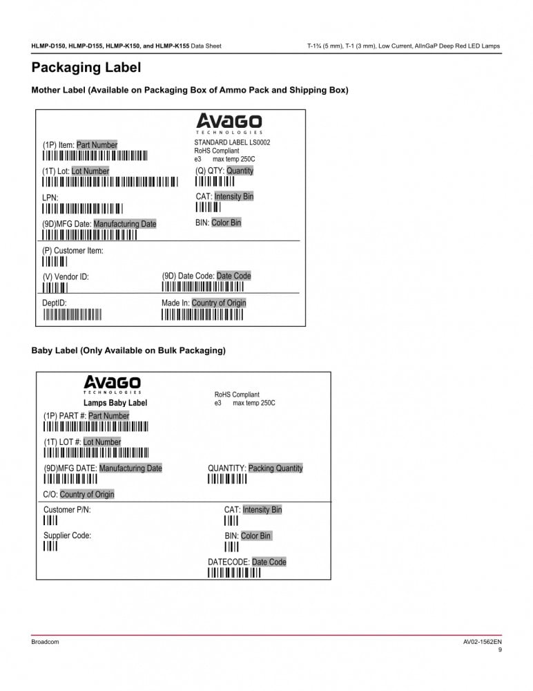 HLMP-D150 datasheet page 9