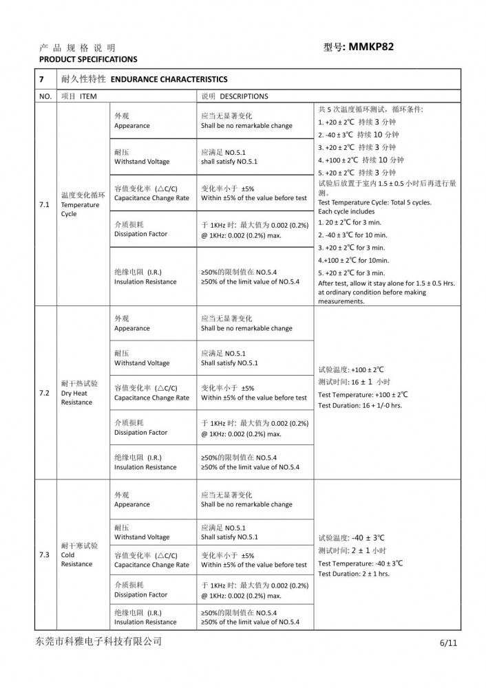 KYET KP683J1000VP15 approval specification page 6