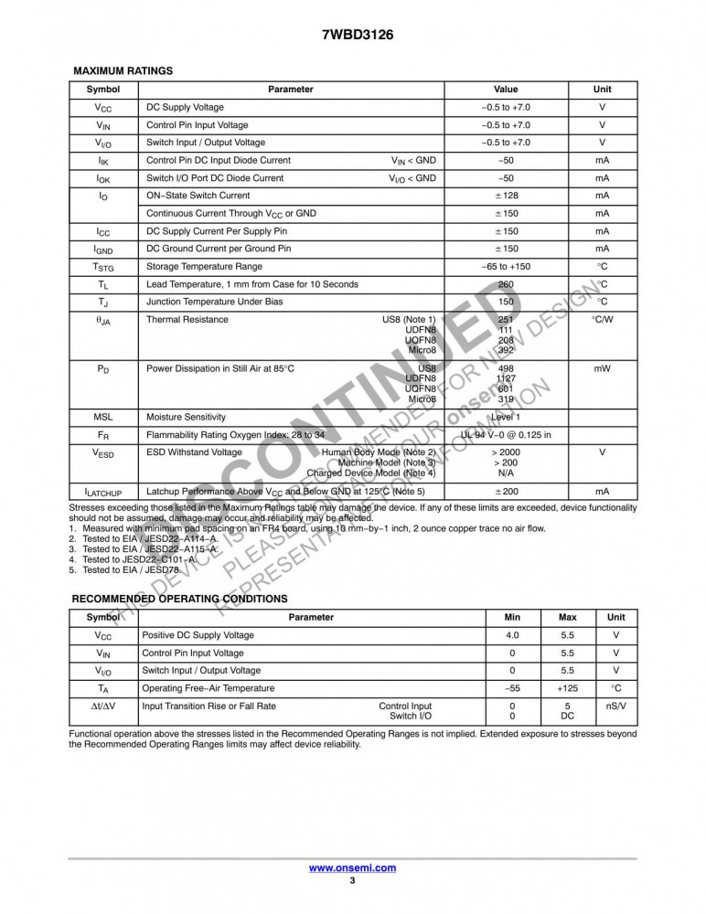 7WBD3126 datasheet page 3