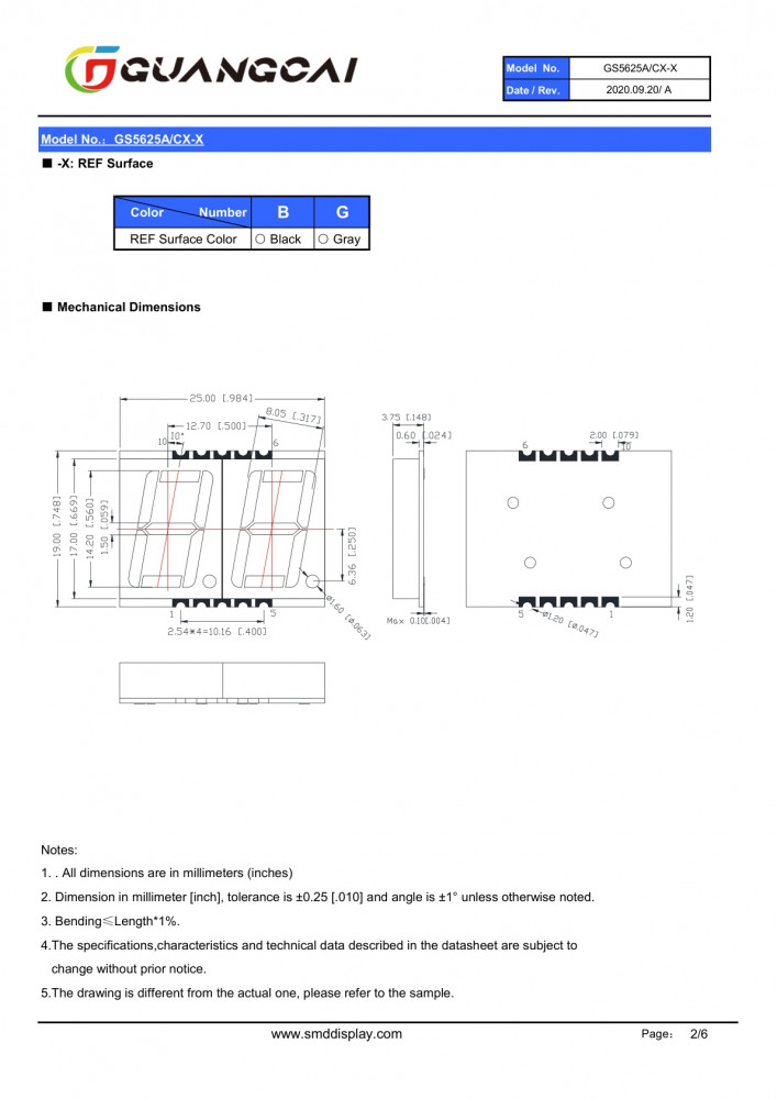 GS5625AG-G datasheet page 2