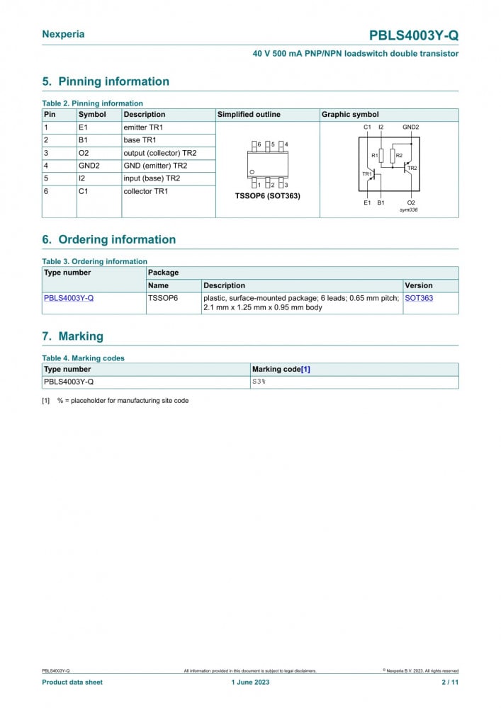 PBLS4003Y-QX datasheet page 2