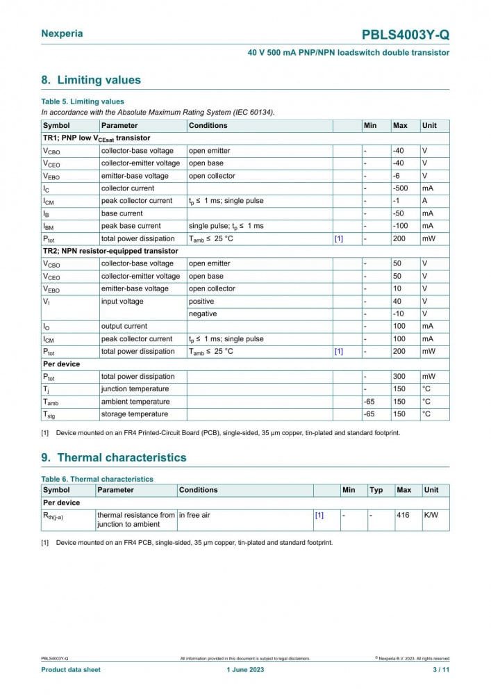 PBLS4003Y-QX datasheet page 3