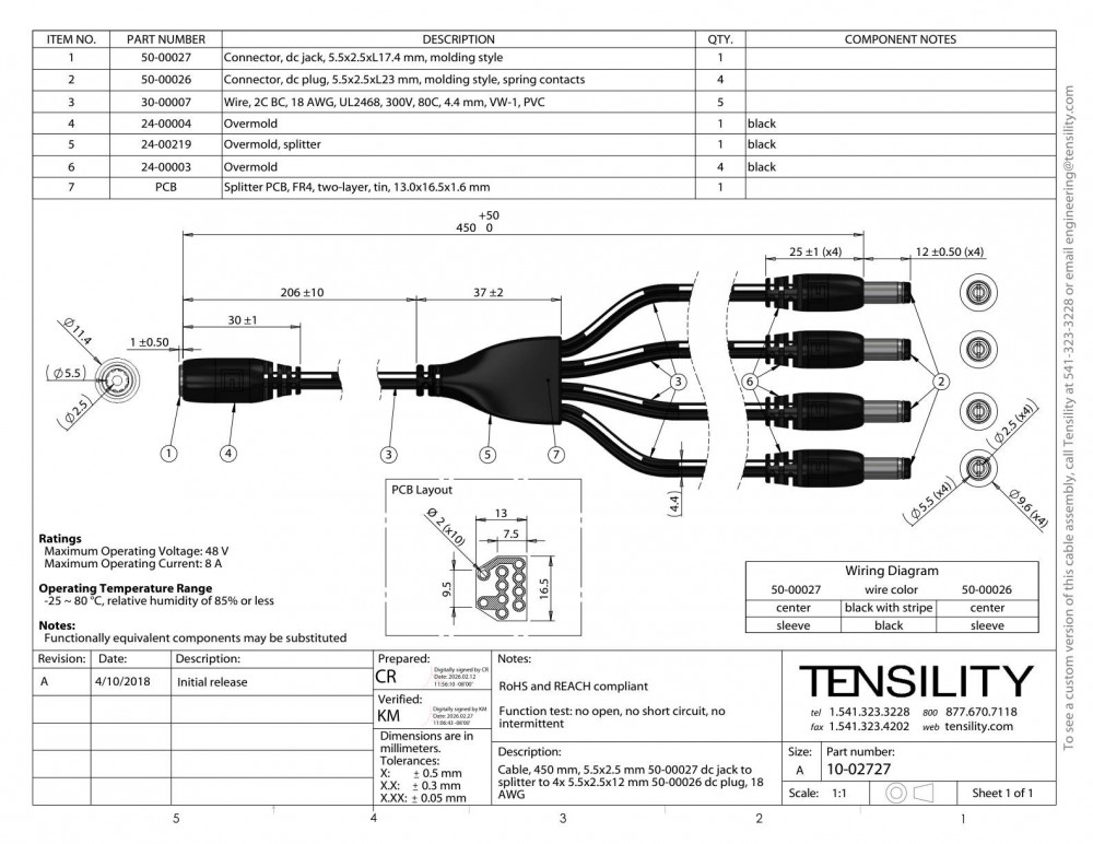 Tensility International 10-02727 product drawing