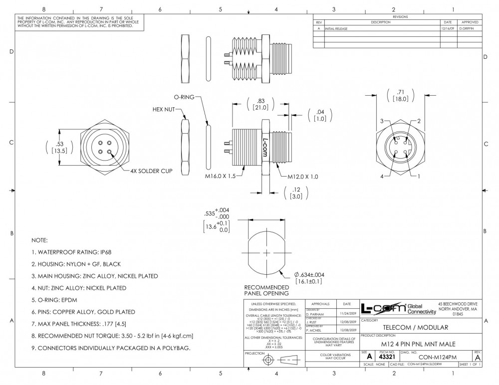 CON-M124PM technical document preview