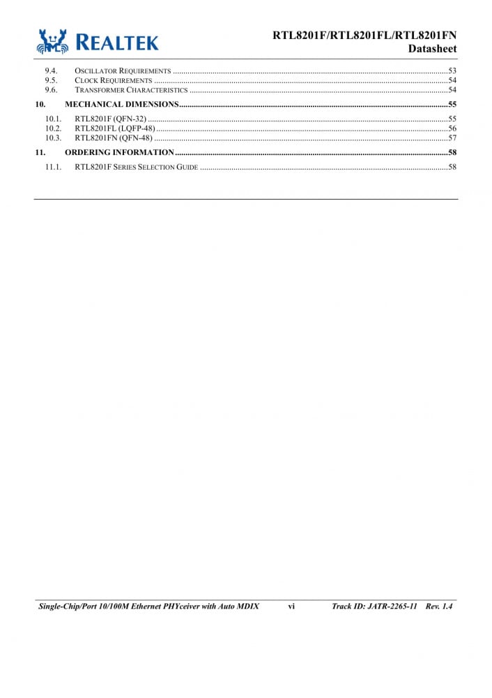 RTL8201F datasheet page 6