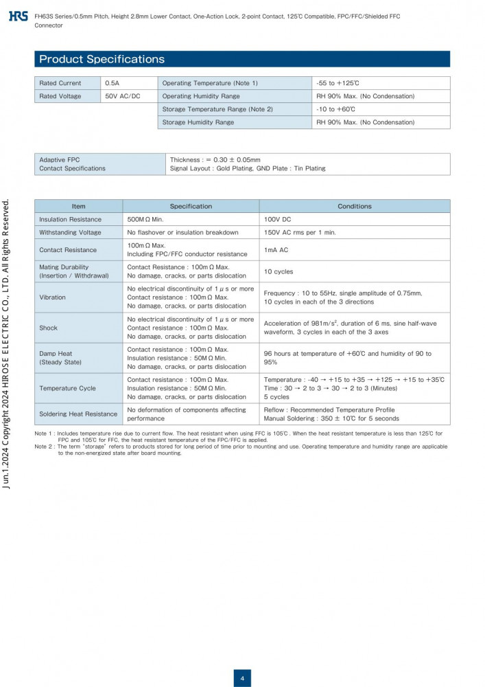 FH63S technical document page 4