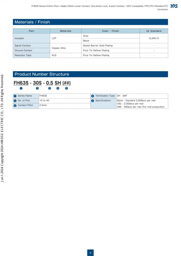 FH63S technical document page 5