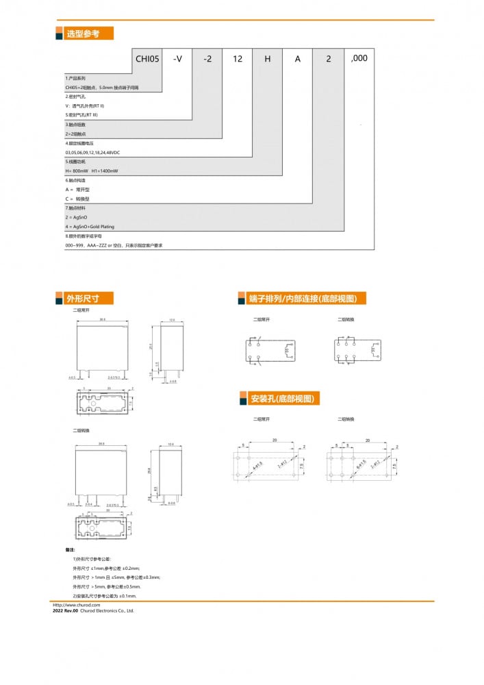 CHI05-V-212HA2 technical document page 2