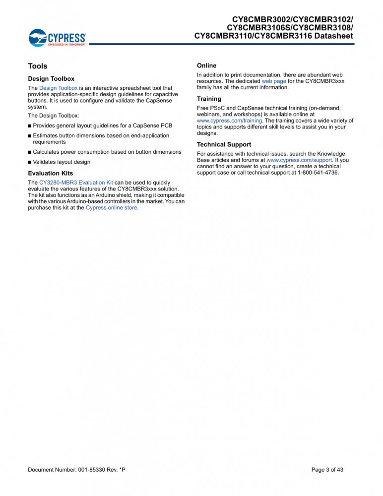 CY8CMBR3116 datasheet page 4