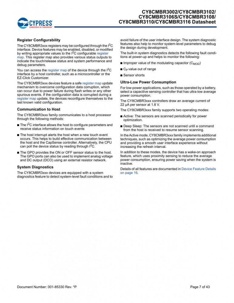 CY8CMBR3116 datasheet page 8