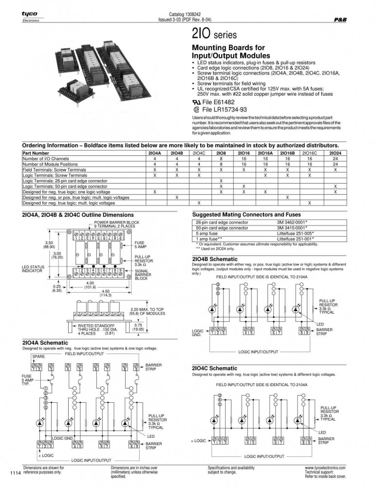 2IO16A product document, page 1