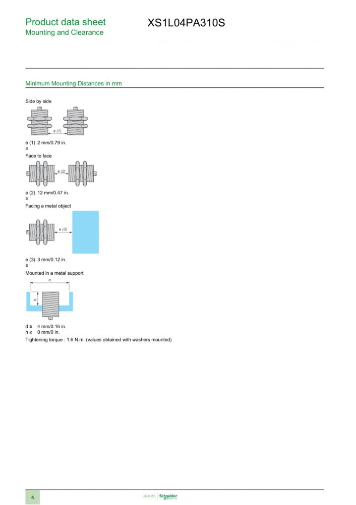 XS1L04PA310S technical document page 4