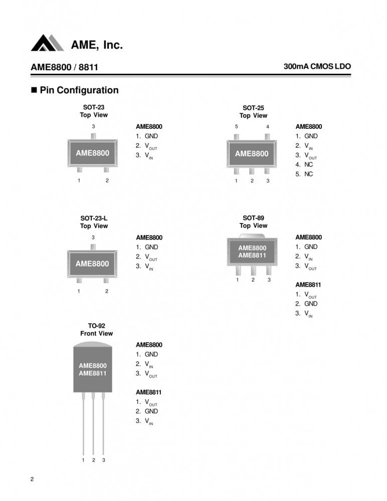 AME8800 datasheet page 2