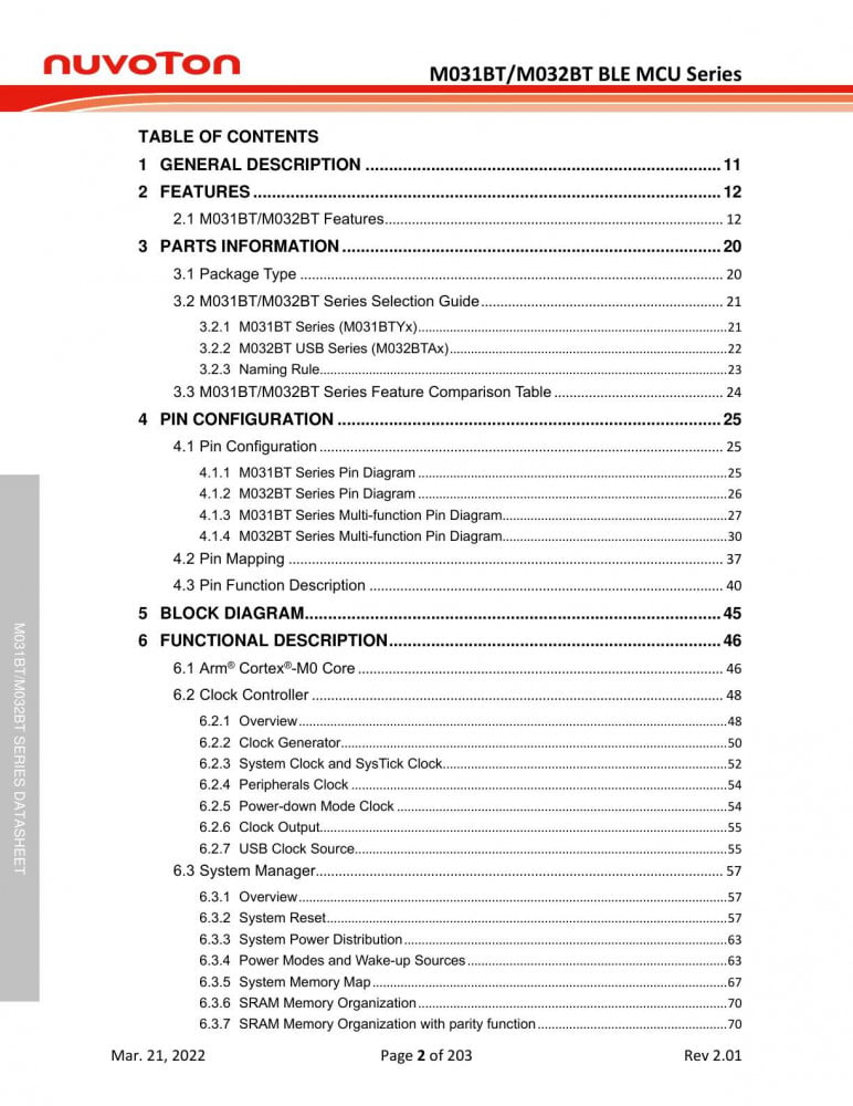 Nuvoton datasheet page 2