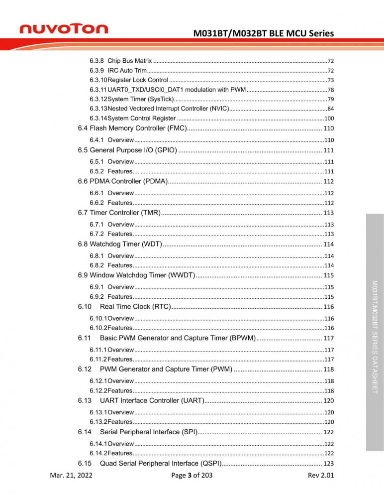 Nuvoton datasheet page 3