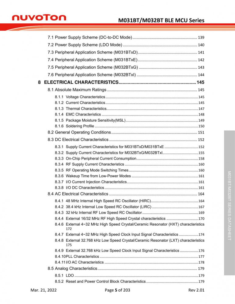Nuvoton datasheet page 5