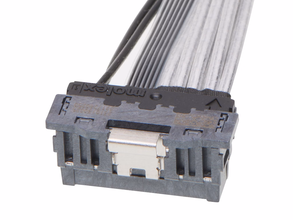 NearStack HD Angle-Exit-to-NearStack HD Angle-Exit Cable Assembly, Pull Tab, Without Expando, 56 Circuits, 18 Differential Pair, 150.00mm Length