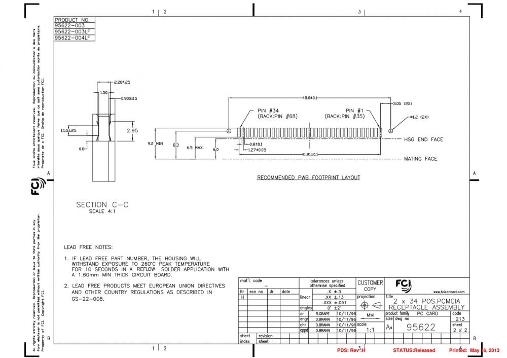 95622-003LF technical drawing sheet 2