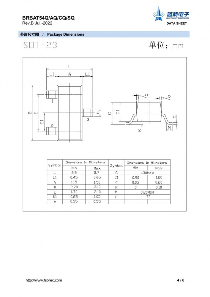 BRBAT54SQ datasheet page 4