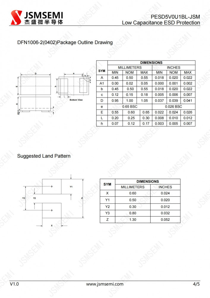 PESD5V0U1BL-JSM datasheet page 4